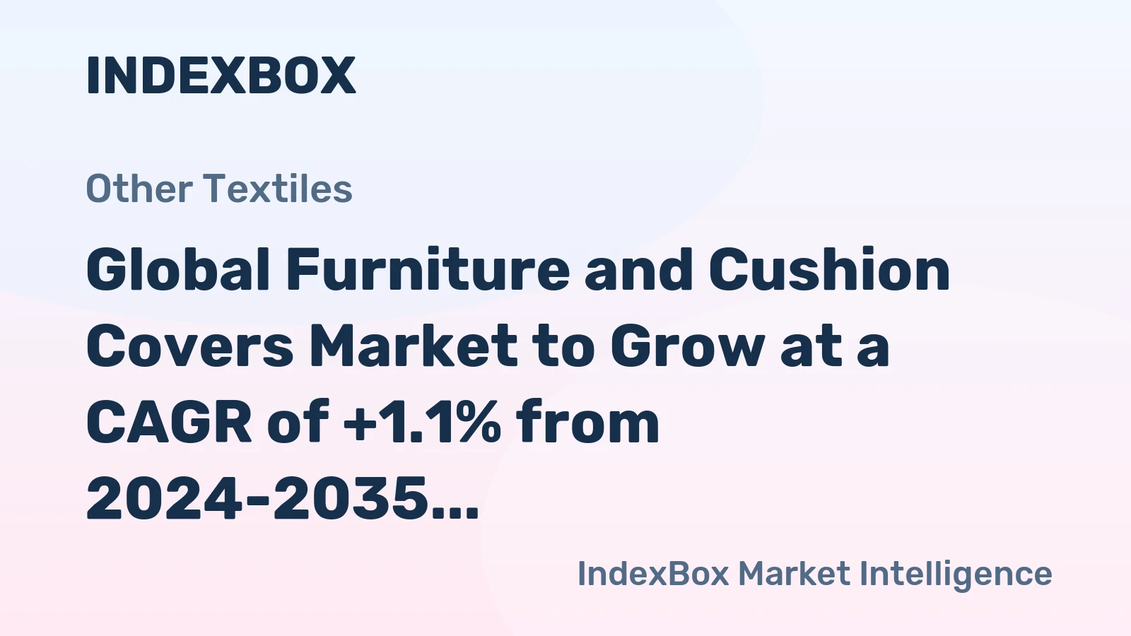 Global Furniture and Cushion Covers Market to Grow at a CAGR of +1.1% from 2024-2035, Reaching $37.3B by 2035