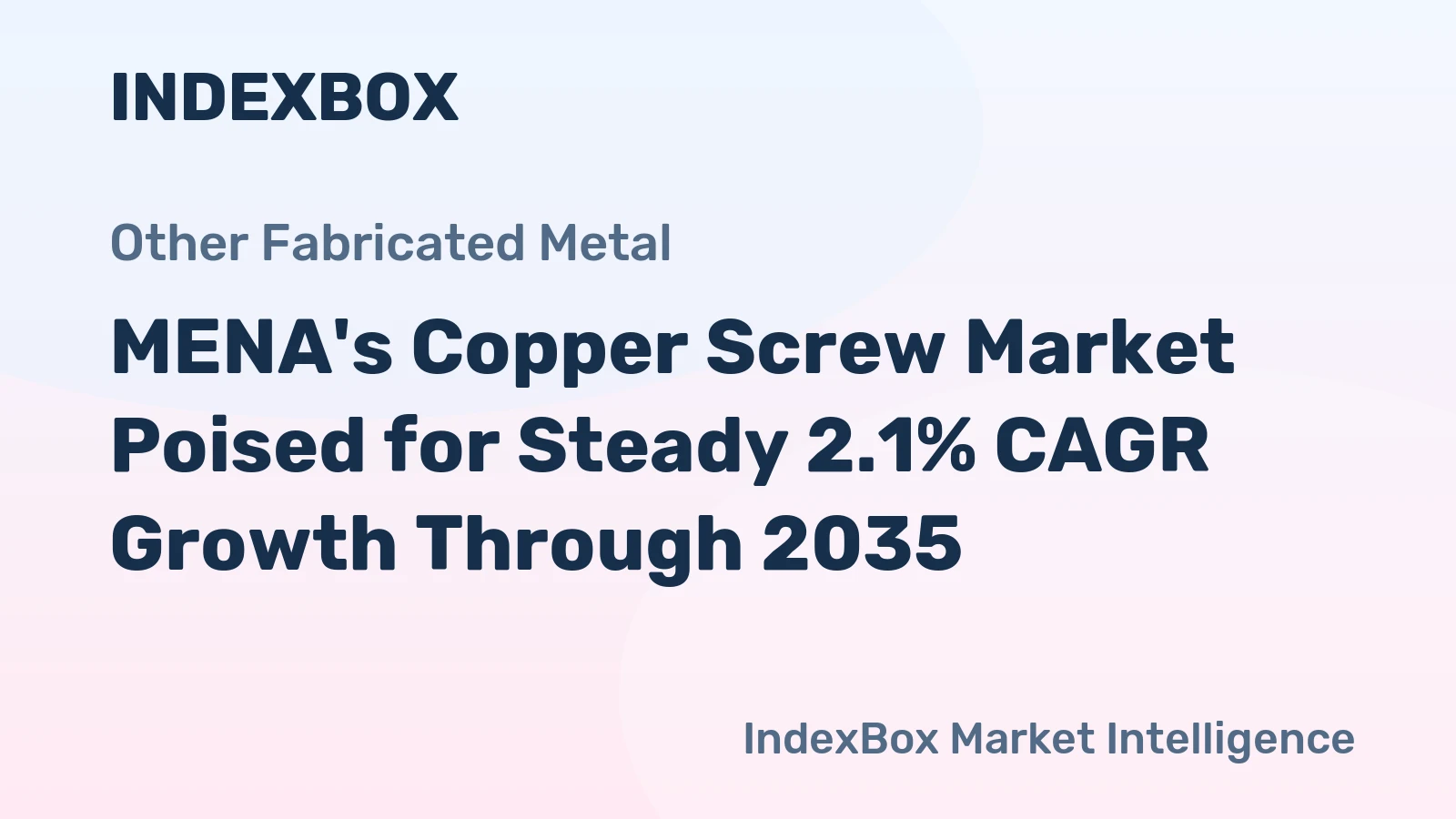 MENA's Copper Screw Market Poised for Steady 2.1% CAGR Growth Through 2035