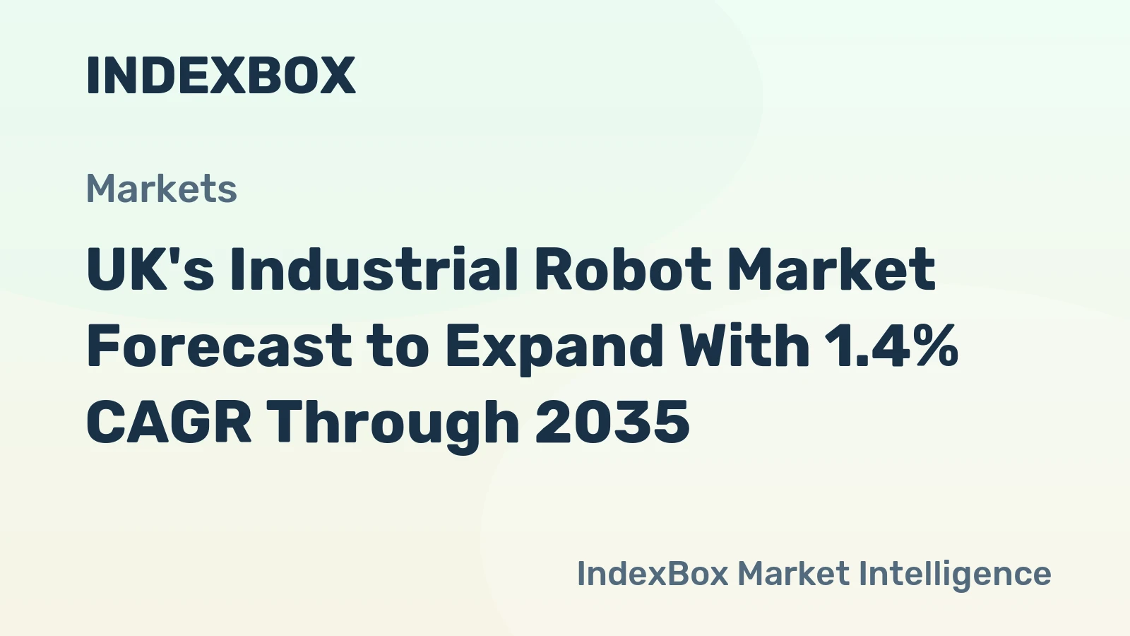 UK's Industrial Robot Market Forecast to Expand With 1.4% CAGR Through 2035