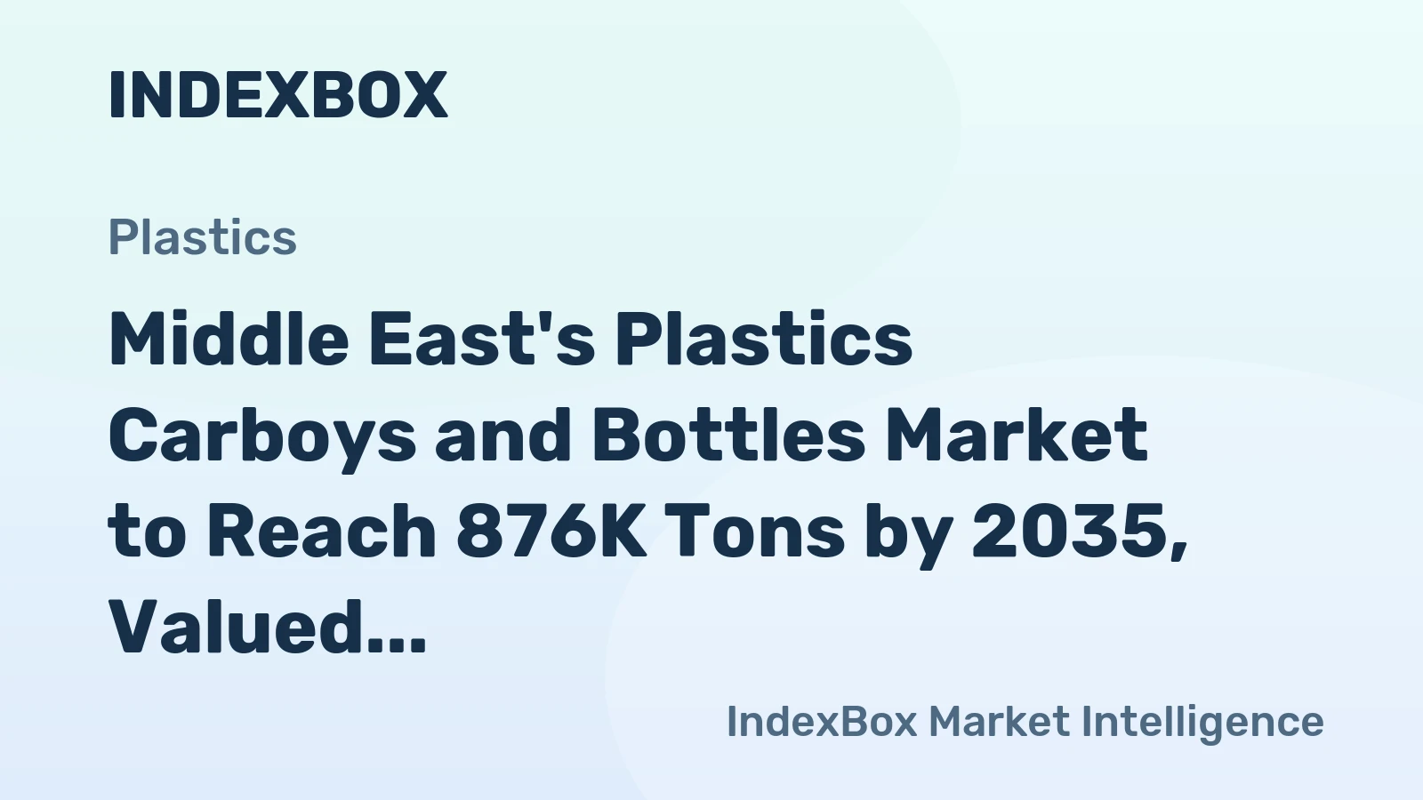 Middle East's Plastics Carboys and Bottles Market to Reach 876K Tons by 2035, Valued at $2.6B