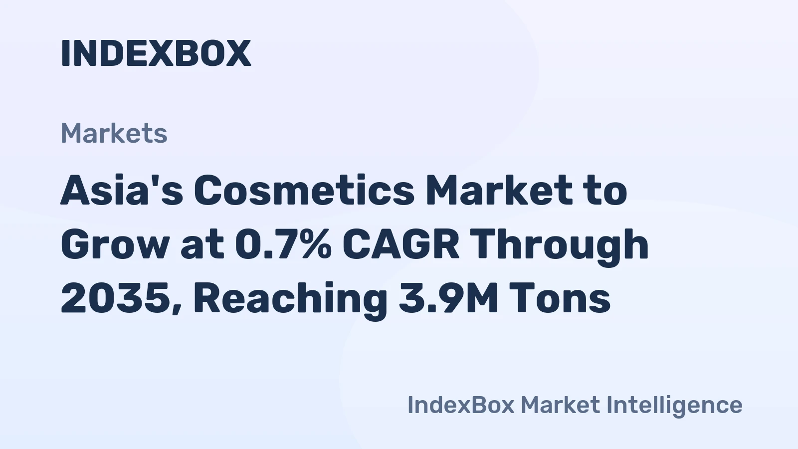Asia's Cosmetics Market to Grow at 0.7% CAGR Through 2035, Reaching 3.9M Tons