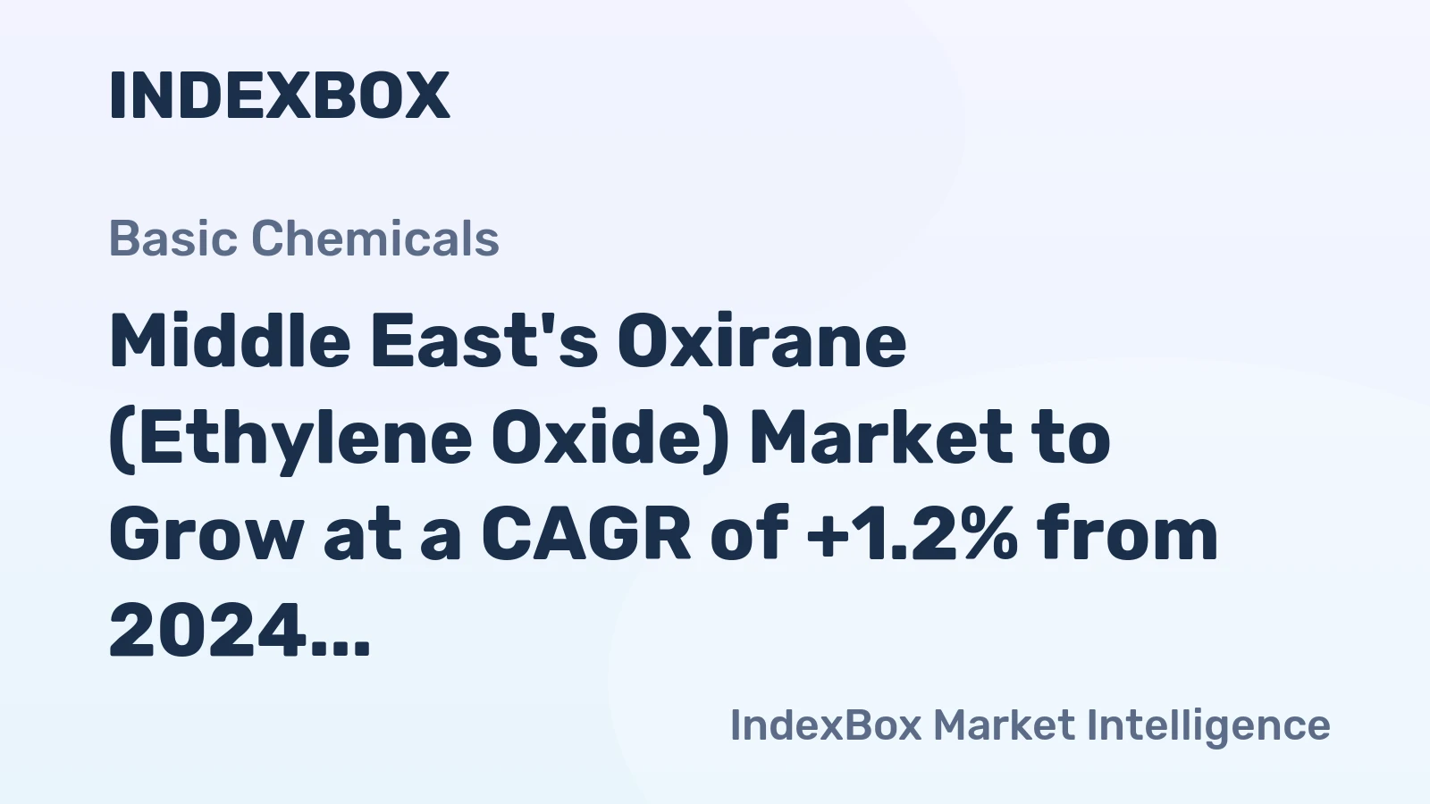 Middle East's Oxirane (Ethylene Oxide) Market to Grow at a CAGR of +1.2% from 2024 to 2035