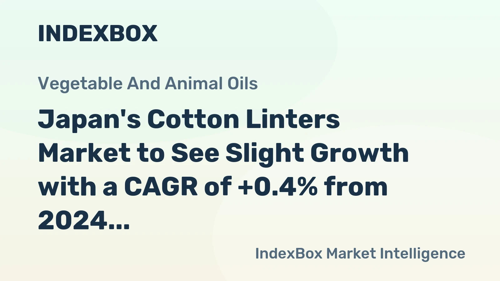 Japan's Cotton Linters Market to See Slight Growth with a CAGR of +0.4% from 2024 to 2035