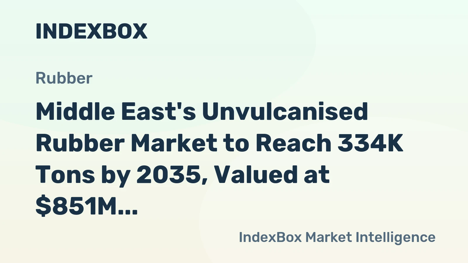 Middle East's Unvulcanised Rubber Market to Reach 334K Tons by 2035, Valued at $851M