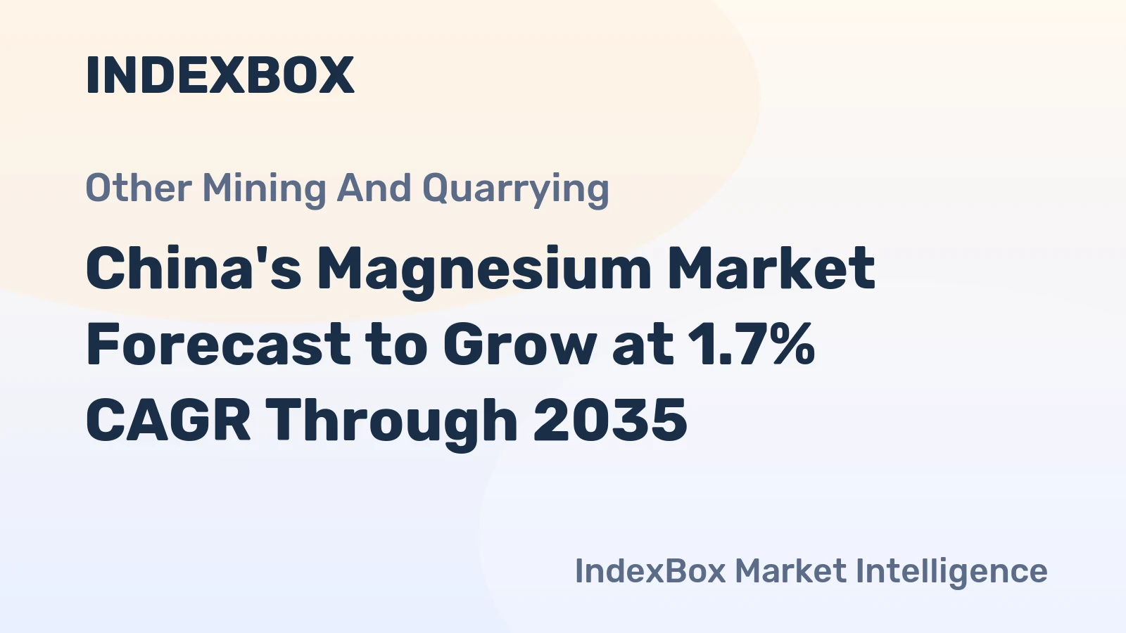 China's Magnesium Market Forecast to Grow at 1.7% CAGR Through 2035