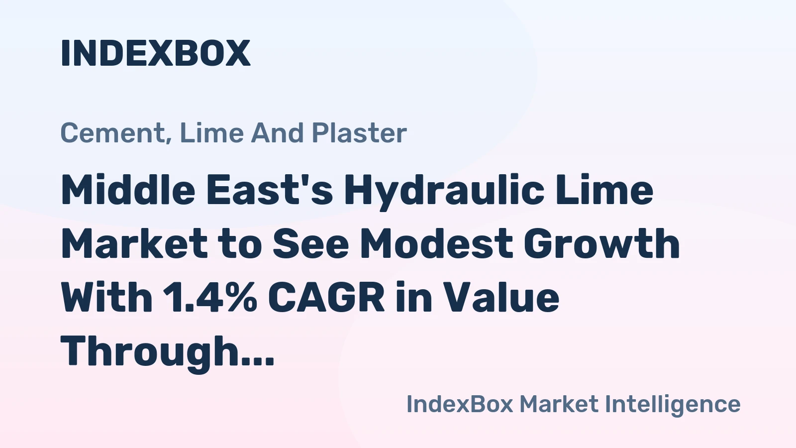 Middle East's Hydraulic Lime Market to See Modest Growth With 1.4% CAGR in Value Through 2035