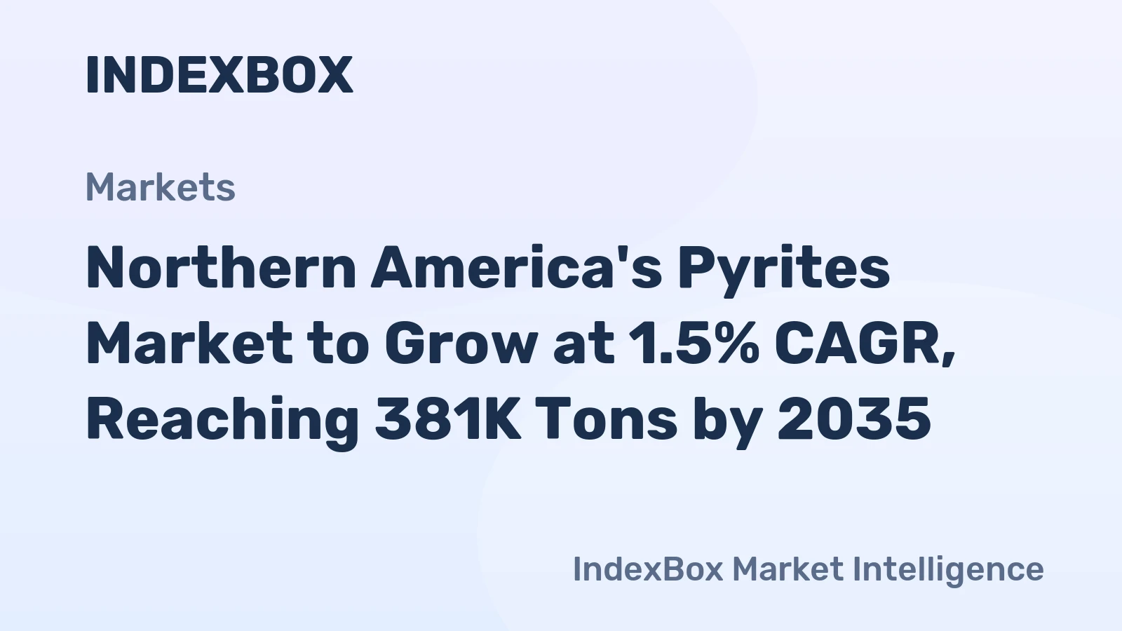 Northern America's Pyrites Market to Grow at 1.5% CAGR, Reaching 381K Tons by 2035