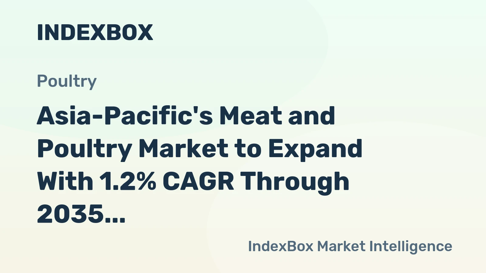 Asia-Pacific's Meat and Poultry Market to Expand With 1.2% CAGR Through 2035