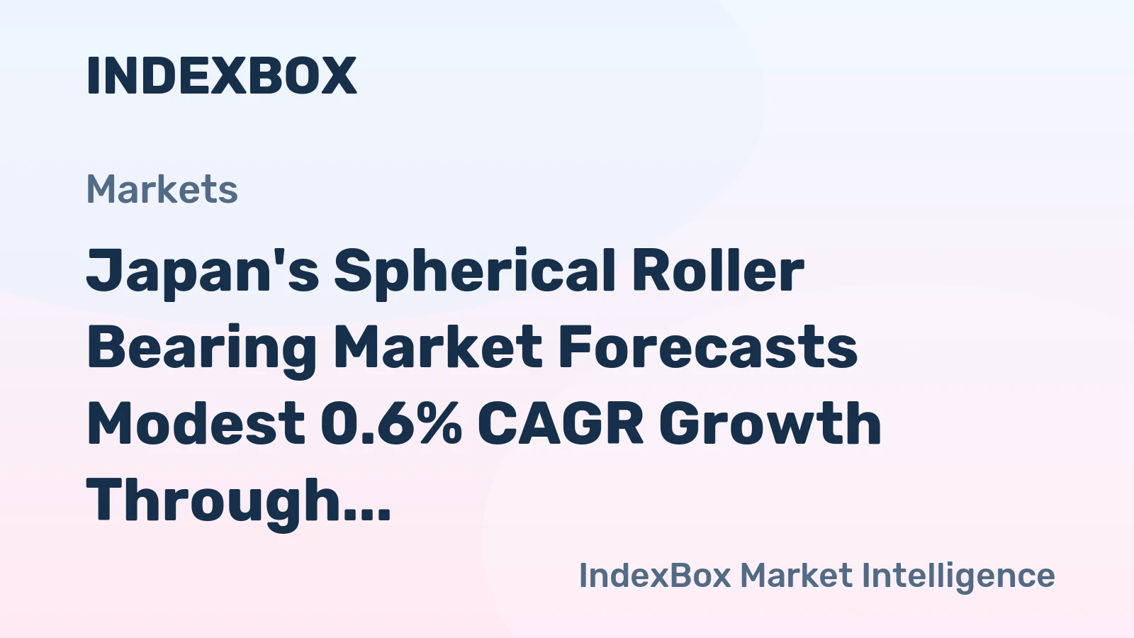 Japan's Spherical Roller Bearing Market Forecasts Modest 0.6% CAGR Growth Through 2035