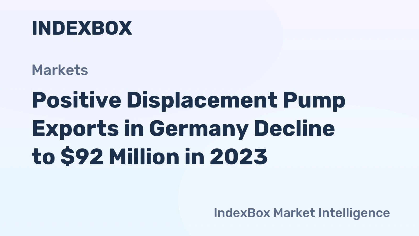 Positive Displacement Pump Exports in Germany Decline to $92 Million in 2023