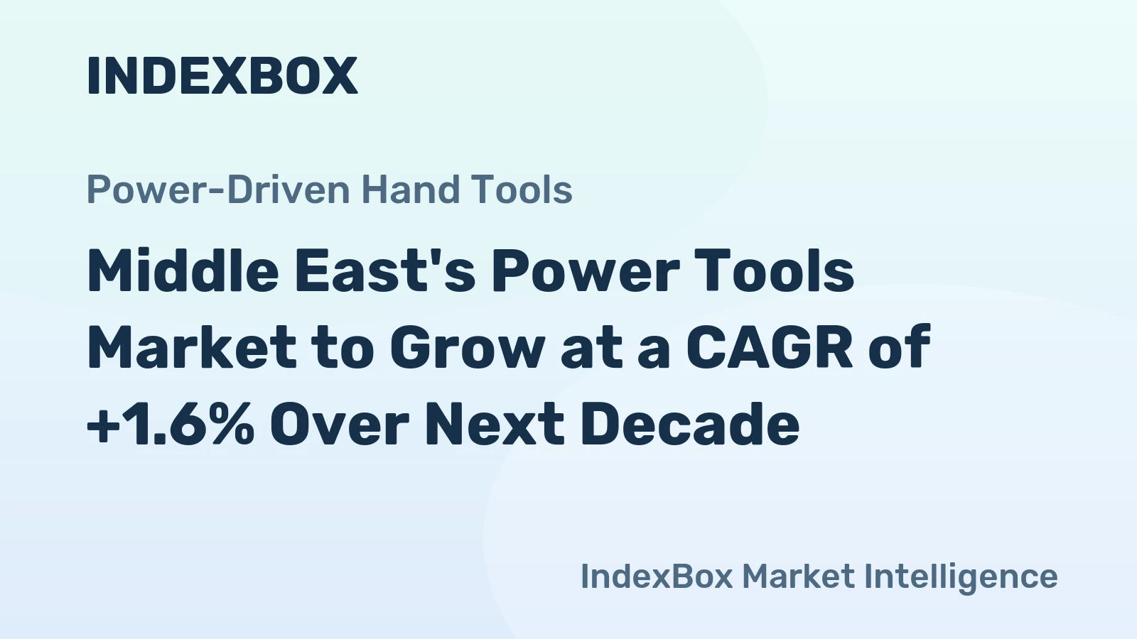 Middle East's Power Tools Market to Grow at a CAGR of +1.6% Over Next Decade