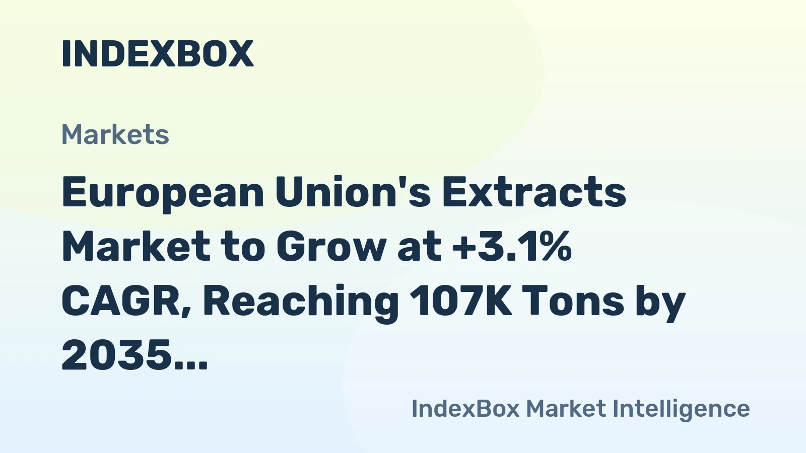 European Union's Extracts Market to Grow at +3.1% CAGR, Reaching 107K Tons by 2035