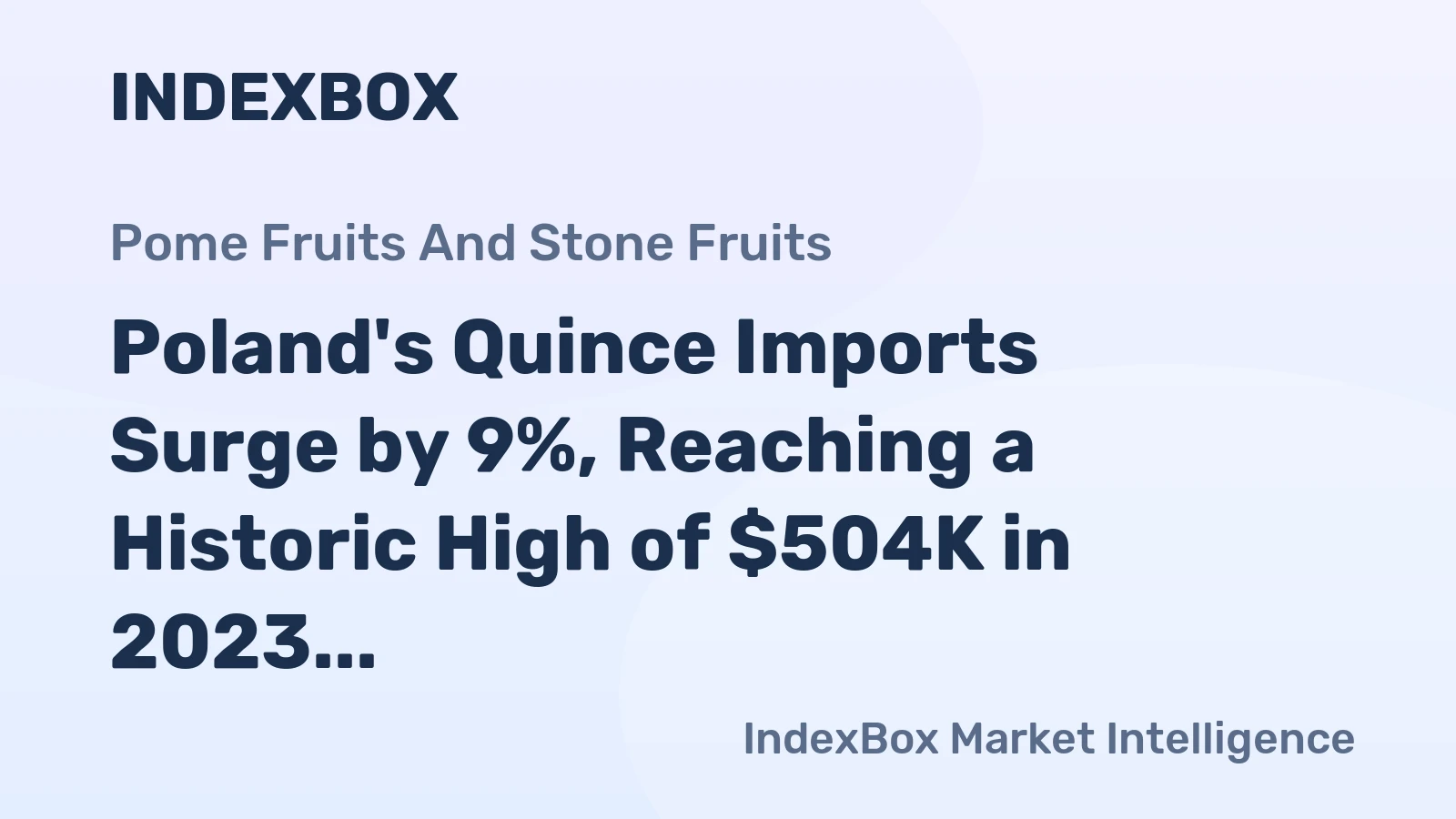 Poland's Quince Imports Surge by 9%, Reaching a Historic High of $504K in 2023