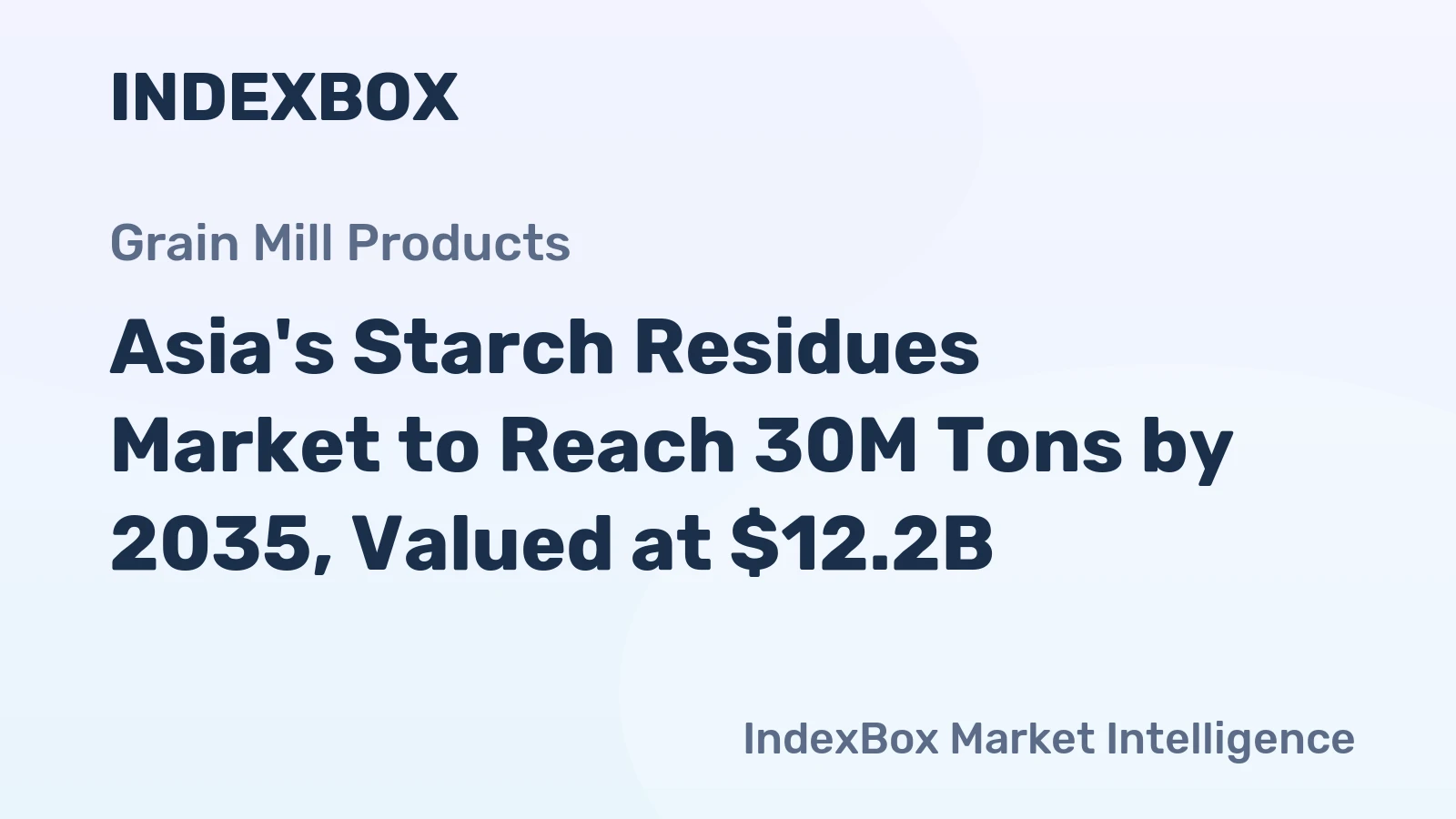 Asia's Starch Residues Market to Reach 30M Tons by 2035, Valued at $12.2B