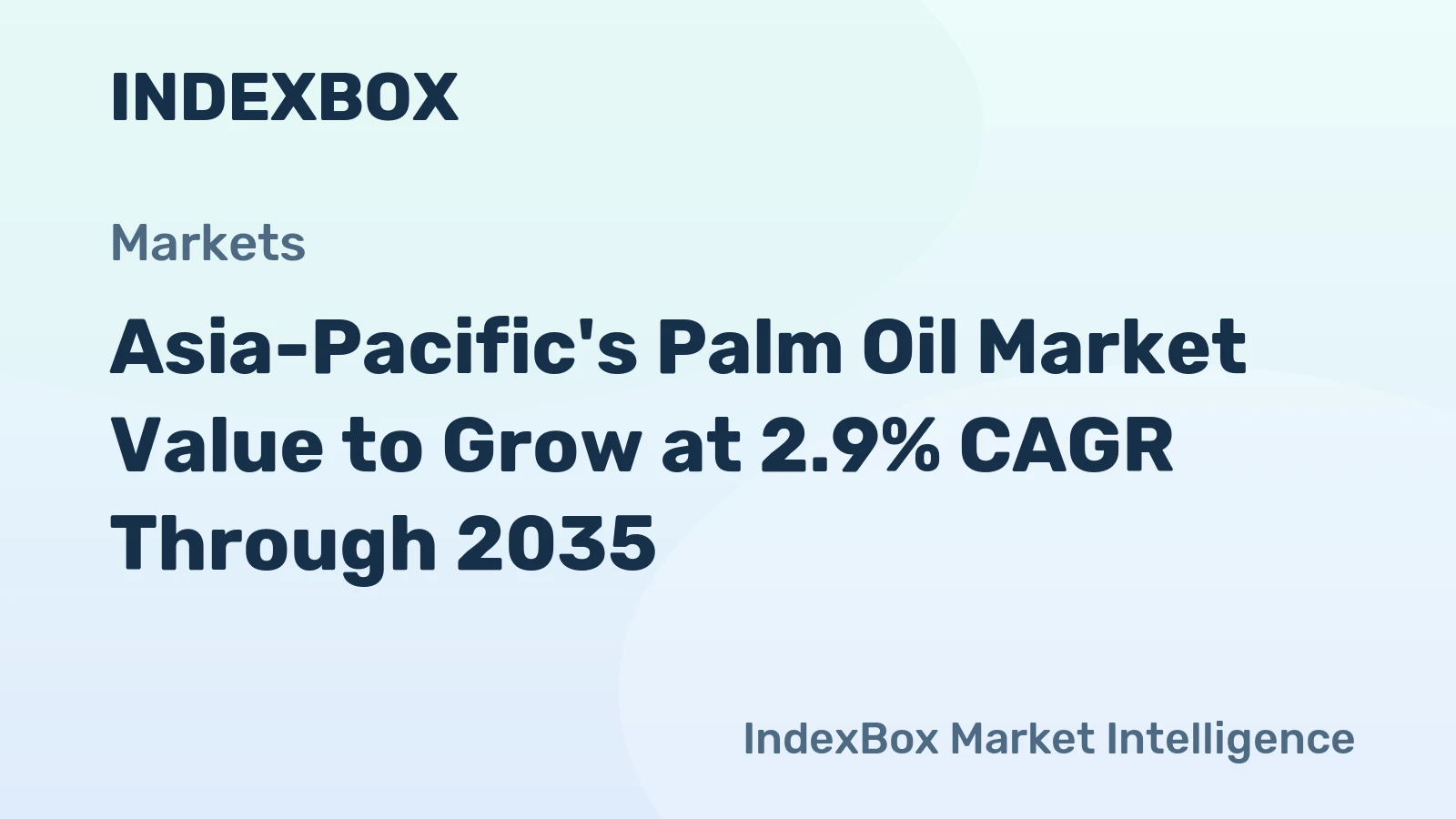 Asia-Pacific's Palm Oil Market Value to Grow at 2.9% CAGR Through 2035