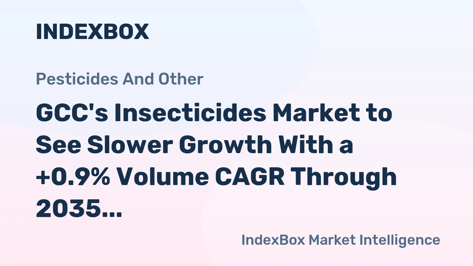 GCC's Insecticides Market to See Slower Growth With a +0.9% Volume CAGR Through 2035