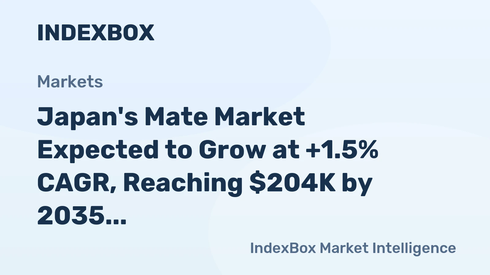 Japan's Mate Market Expected to Grow at +1.5% CAGR, Reaching $204K by 2035