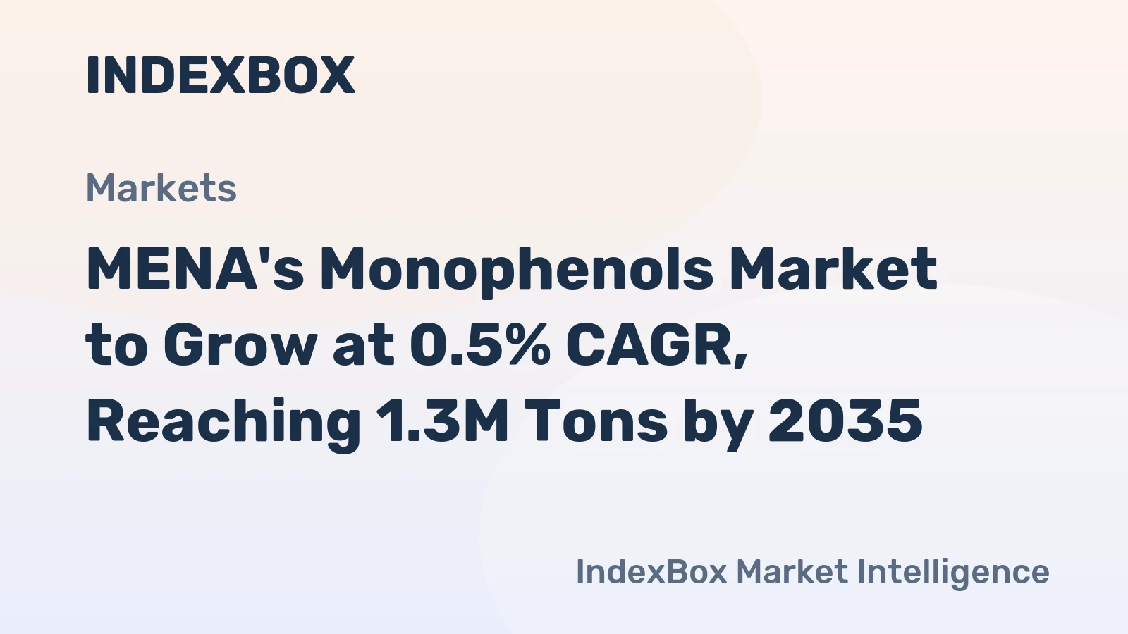 MENA's Monophenols Market to Grow at 0.5% CAGR, Reaching 1.3M Tons by 2035