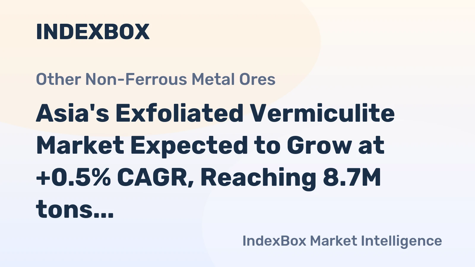 Asia's Exfoliated Vermiculite Market Expected to Grow at +0.5% CAGR, Reaching 8.7M tons by 2035