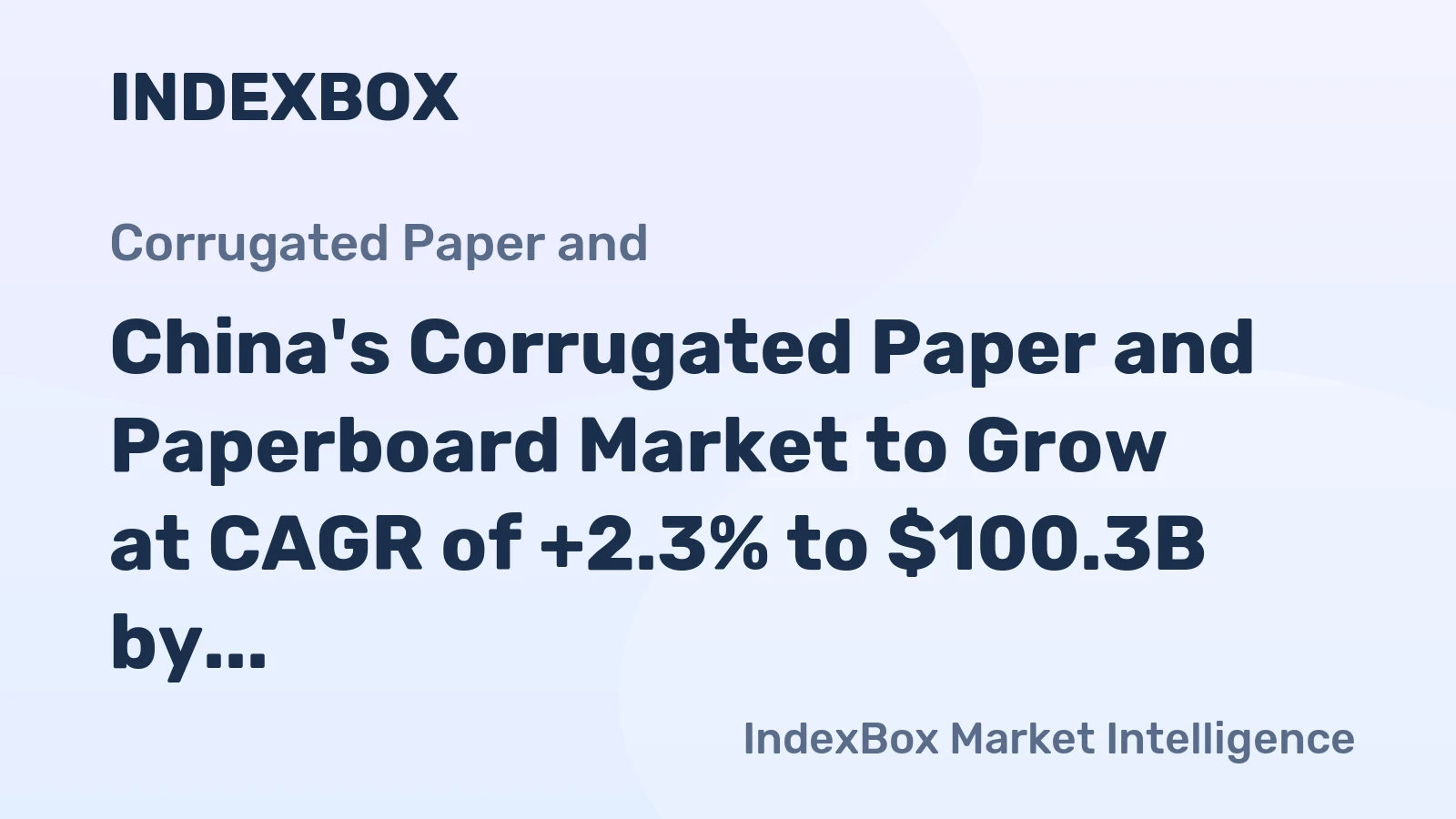 China's Corrugated Paper and Paperboard Market to Grow at CAGR of +2.3% to $100.3B by 2035