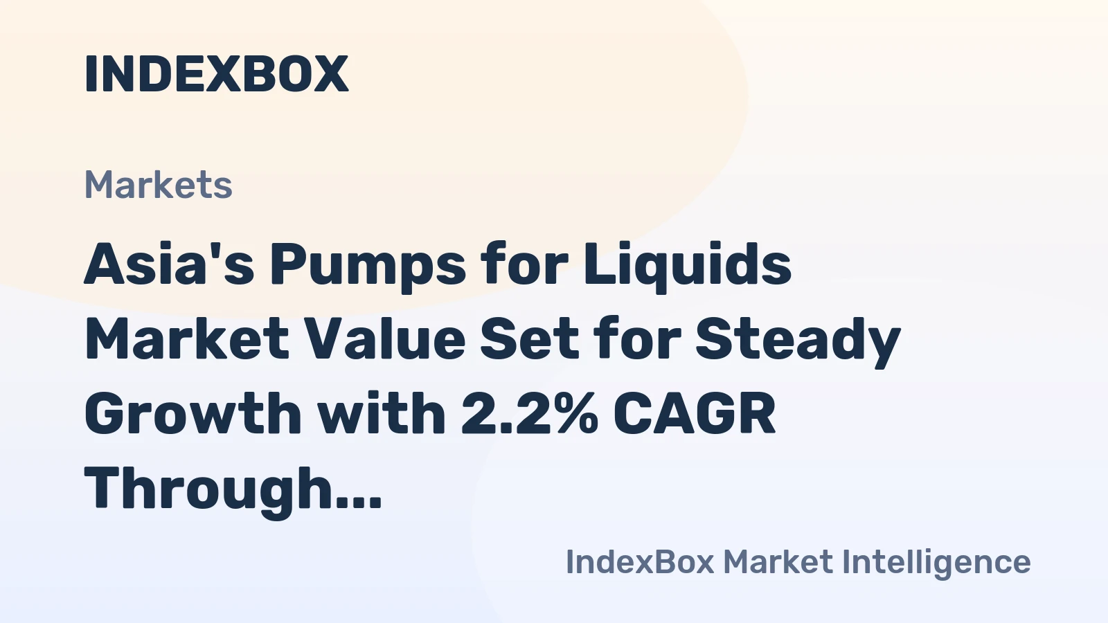 Asia's Pumps for Liquids Market Value Set for Steady Growth with 2.2% CAGR Through 2035