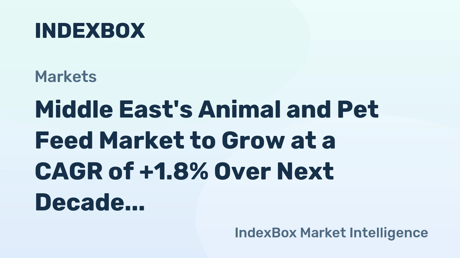Middle East's Animal and Pet Feed Market to Grow at a CAGR of +1.8% Over Next Decade