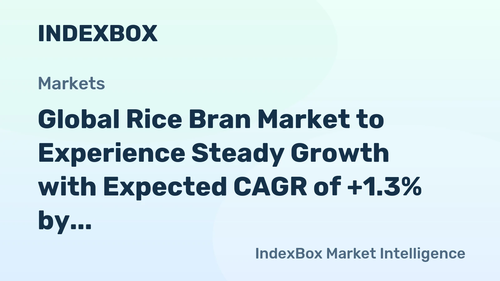 Global Rice Bran Market to Experience Steady Growth with Expected CAGR of +1.3% by 2035