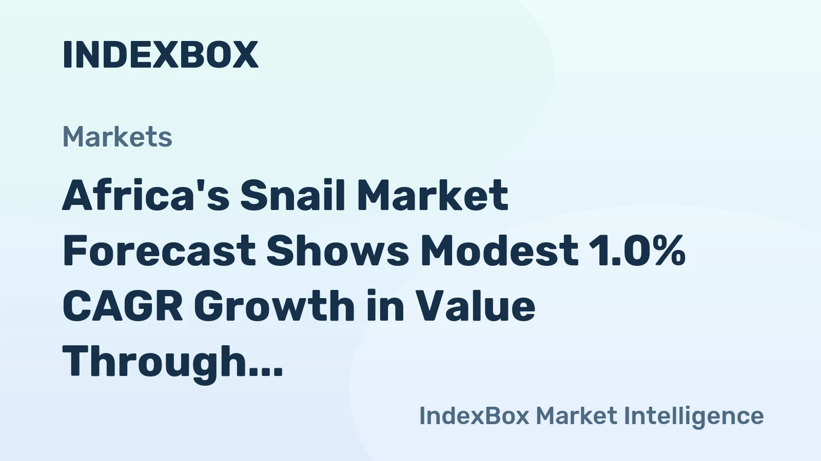 Africa's Snail Market Forecast Shows Modest 1.0% CAGR Growth in Value Through 2035