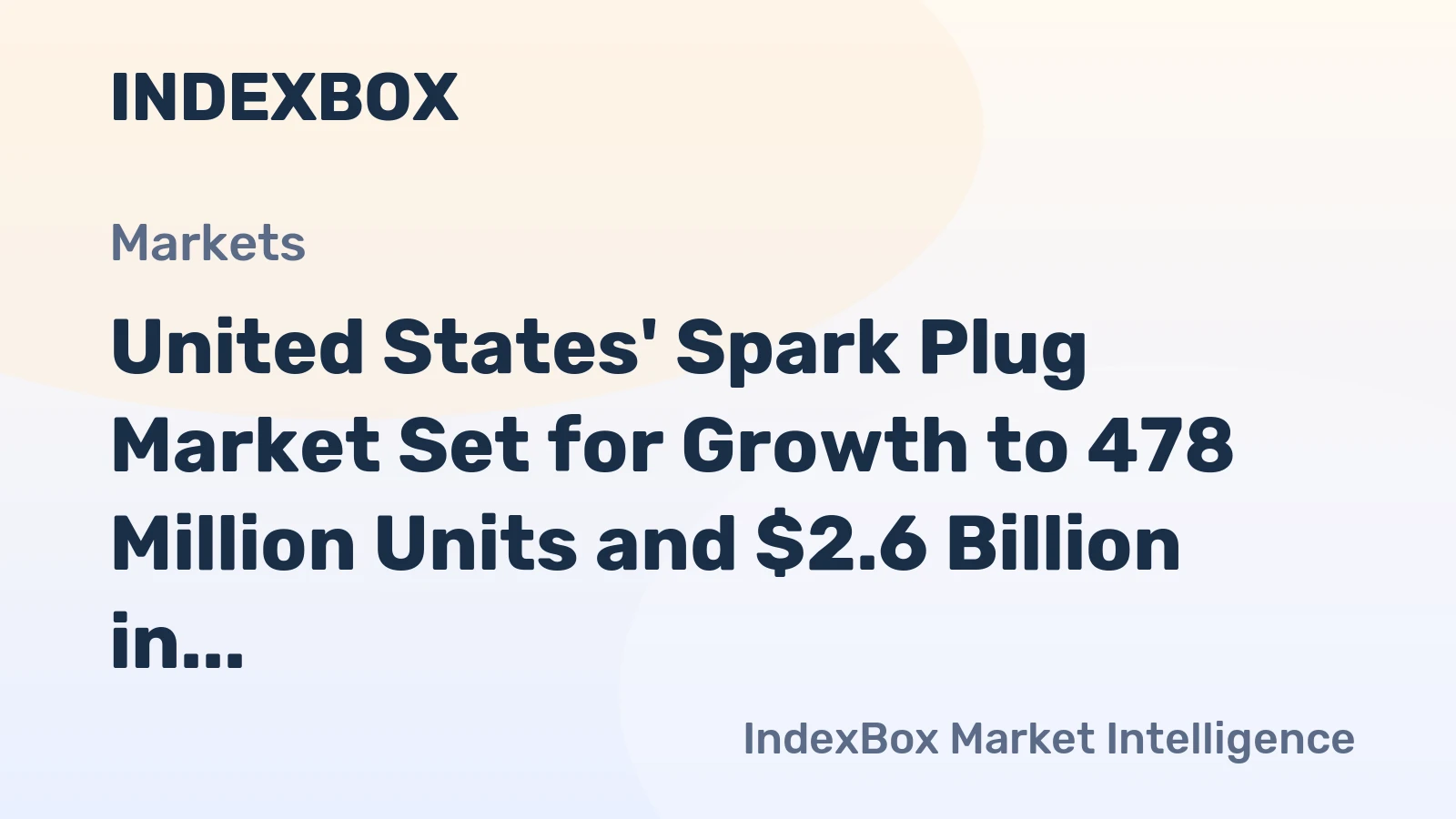 United States' Spark Plug Market Set for Growth to 478 Million Units and $2.6 Billion in Value