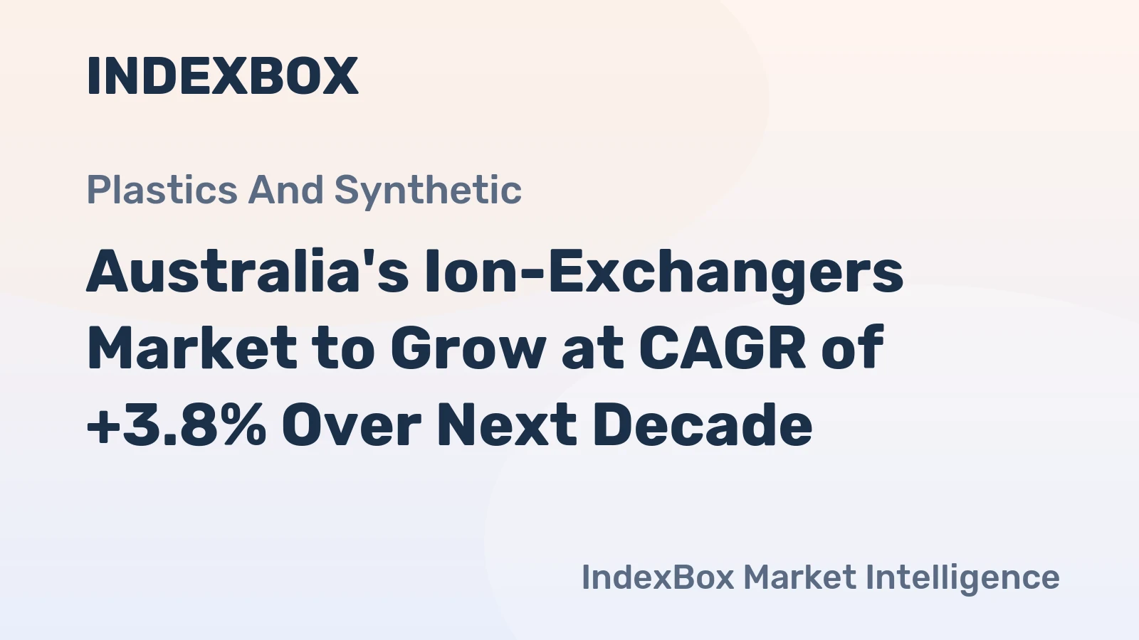Australia's Ion-Exchangers Market to Grow at CAGR of +3.8% Over Next Decade