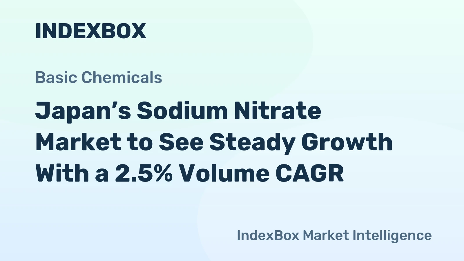 Japan’s Sodium Nitrate Market to See Steady Growth With a 2.5% Volume CAGR