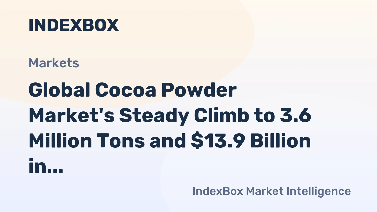 Global Cocoa Powder Market's Steady Climb to 3.6 Million Tons and $13.9 Billion in Value