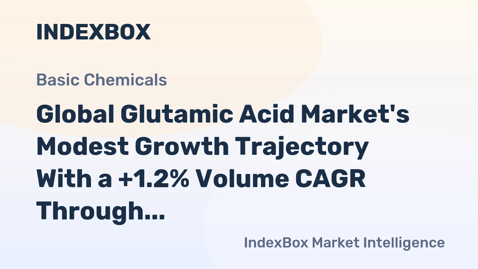 Global Glutamic Acid Market's Modest Growth Trajectory With a +1.2% Volume CAGR Through 2035