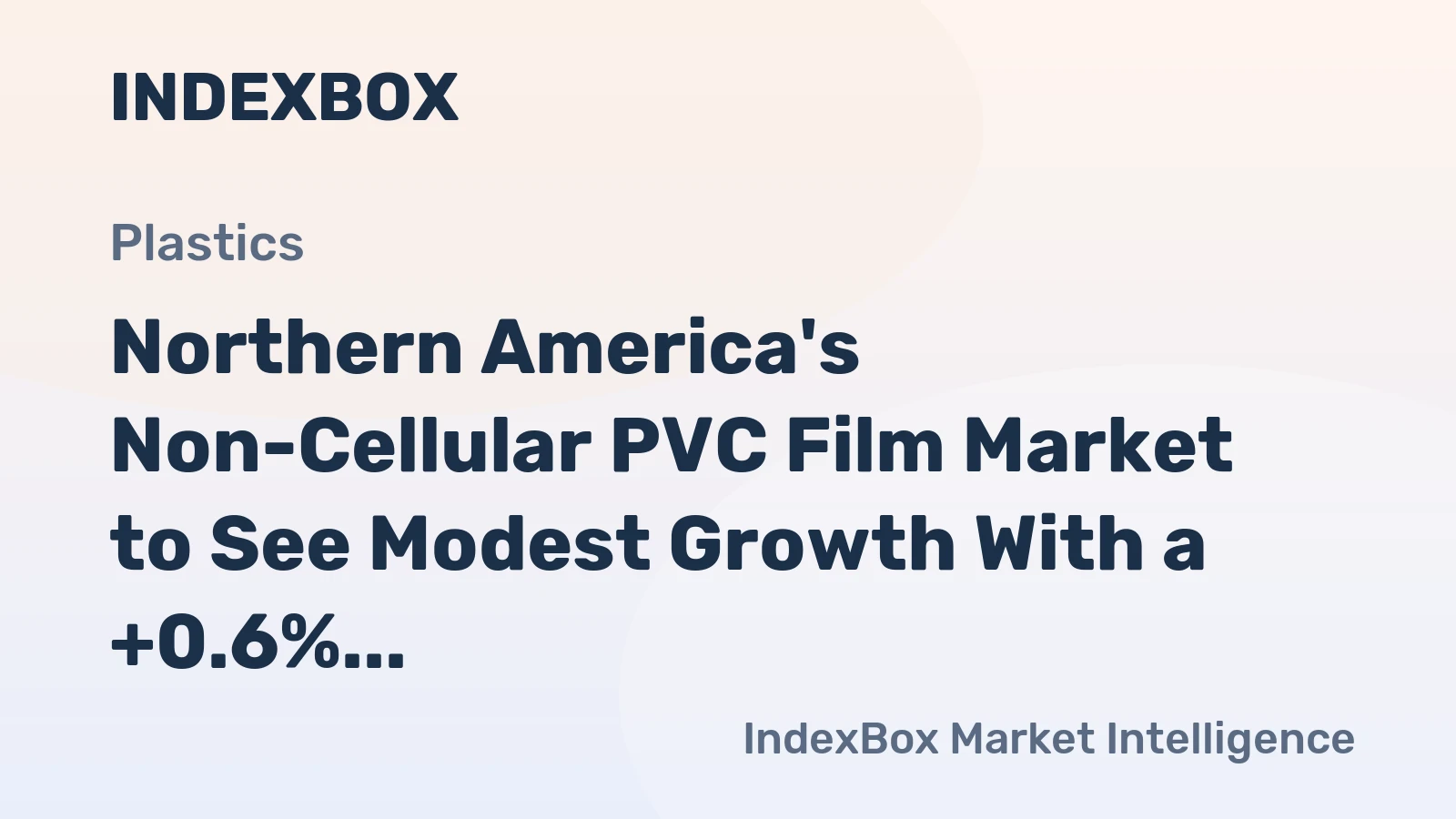 Northern America's Non-Cellular PVC Film Market to See Modest Growth With a +0.6% Volume CAGR