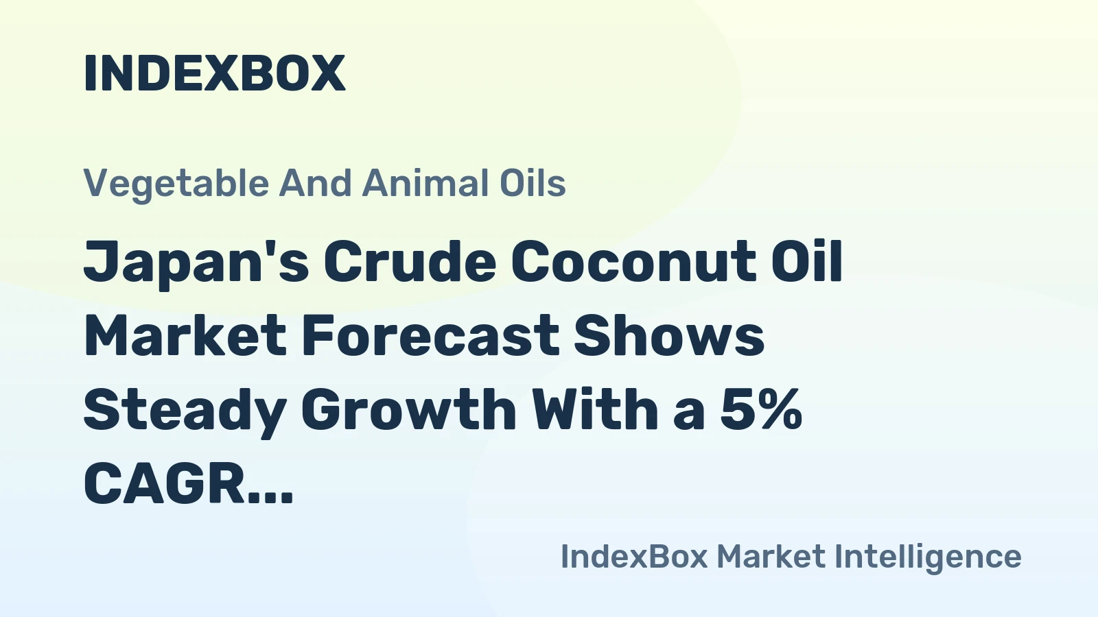 Japan's Crude Coconut Oil Market Forecast Shows Steady Growth With a 5% CAGR in Value