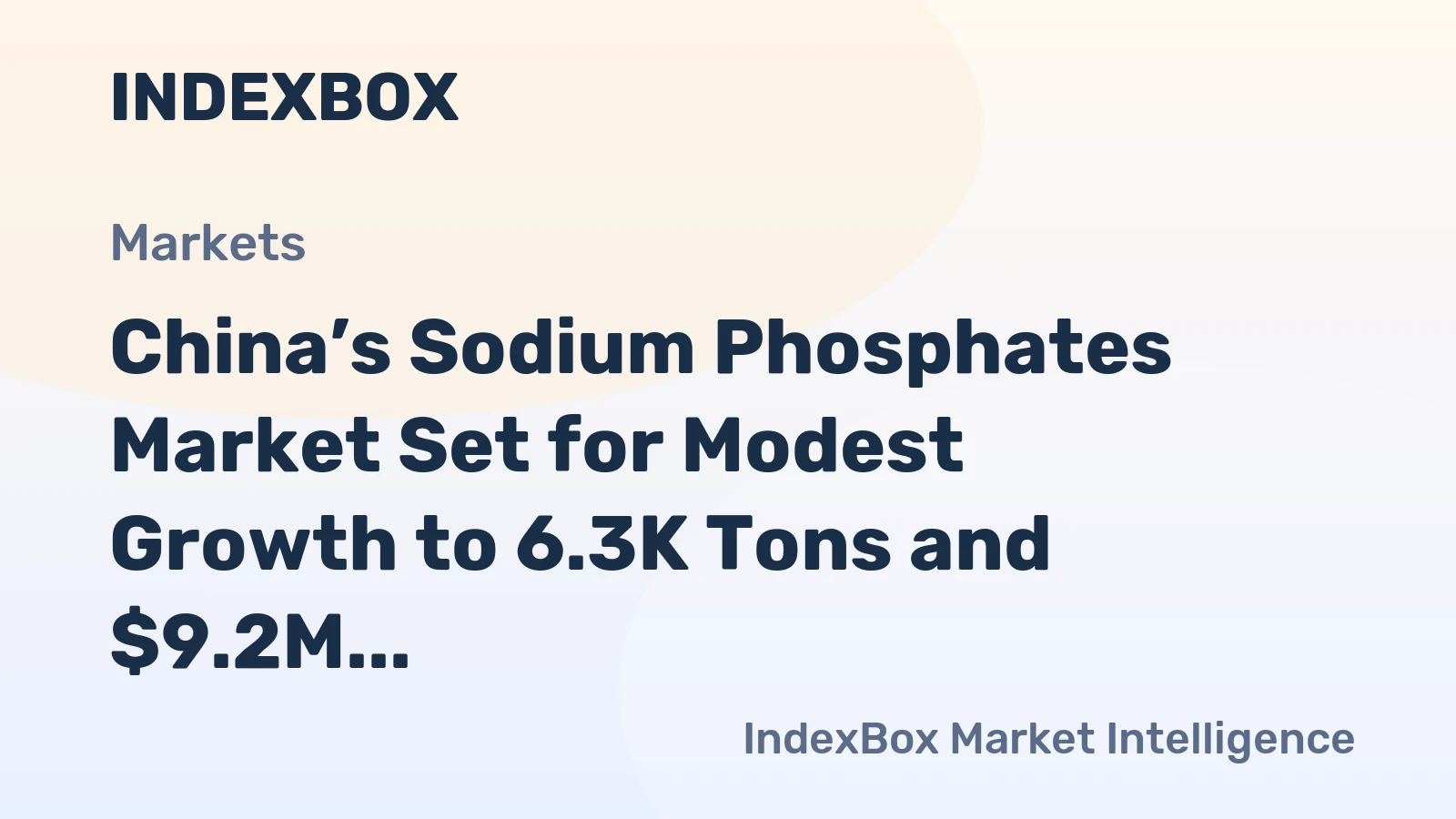 China’s Sodium Phosphates Market Set for Modest Growth to 6.3K Tons and $9.2M