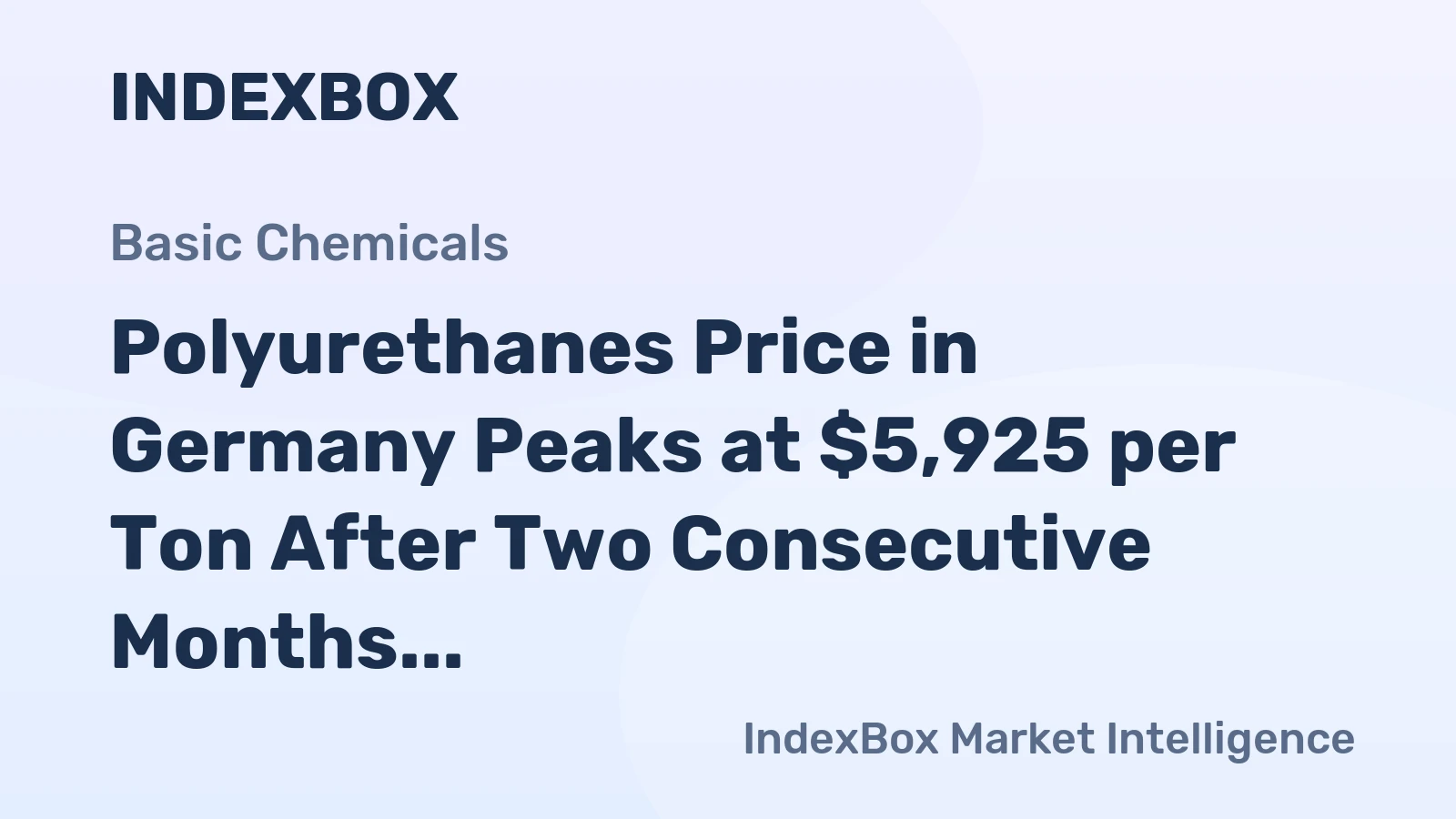 Polyurethanes Price in Germany Peaks at $5,925 per Ton After Two Consecutive Months of Growth