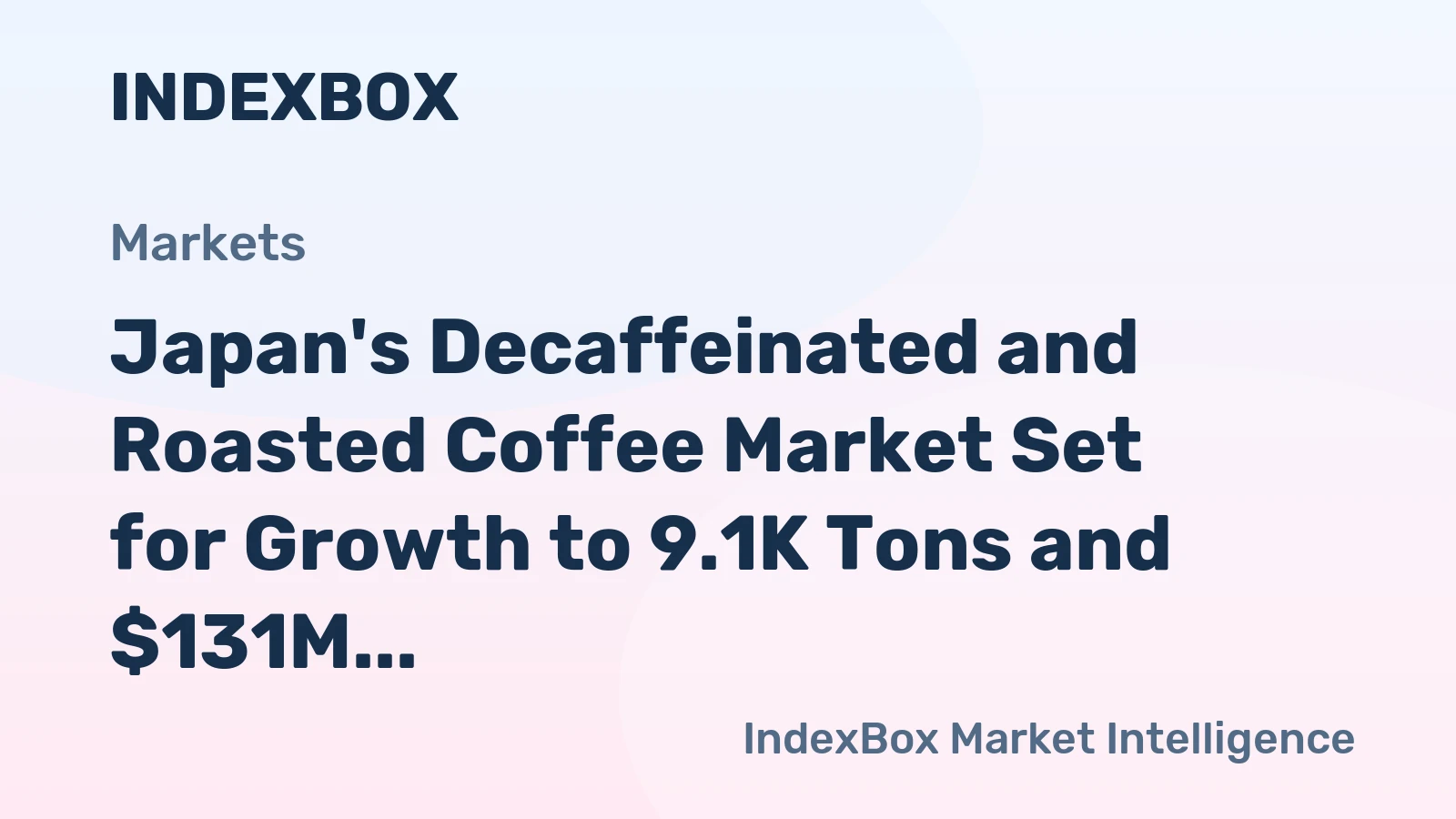 Japan's Decaffeinated and Roasted Coffee Market Set for Growth to 9.1K Tons and $131M by 2035