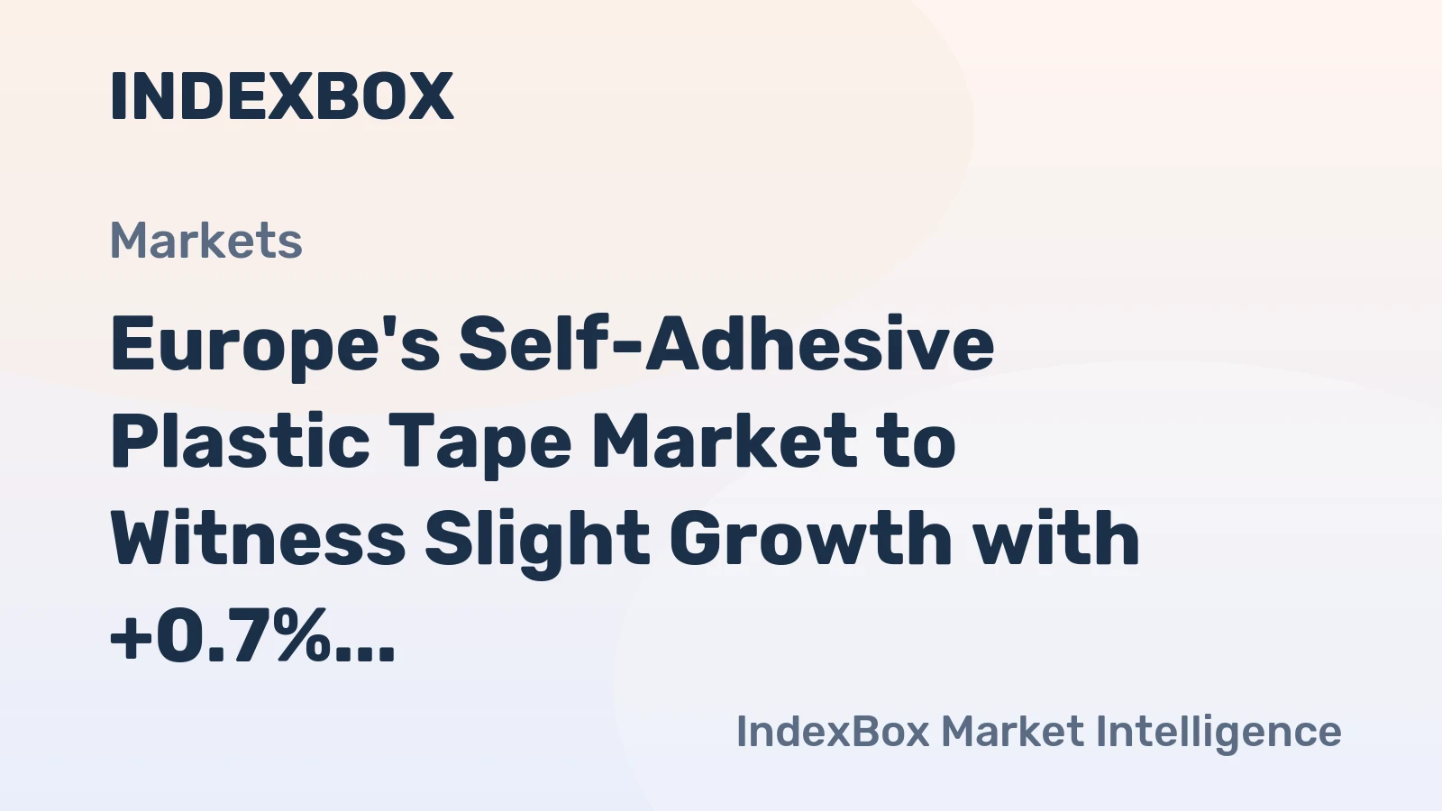 Europe's Self-Adhesive Plastic Tape Market to Witness Slight Growth with +0.7% CAGR by 2035