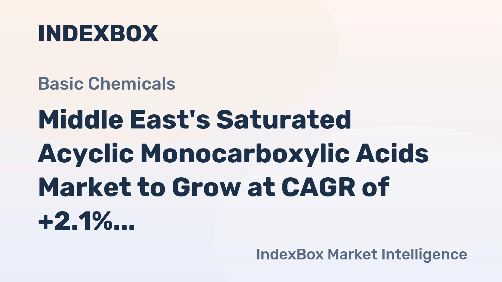 Middle East's Saturated Acyclic Monocarboxylic Acids Market to Grow at CAGR of +2.1% Through 2035