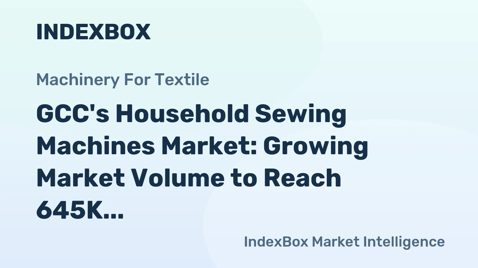 GCC's Household Sewing Machines Market: Growing Market Volume to Reach 645K Units by 2035, Valued at $47M
