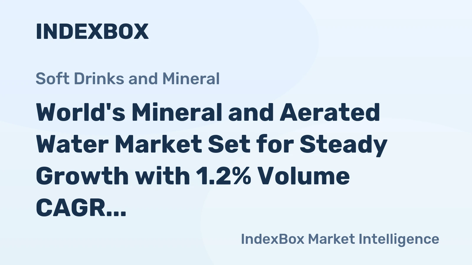 World's Mineral and Aerated Water Market Set for Steady Growth with 1.2% Volume CAGR Through 2035