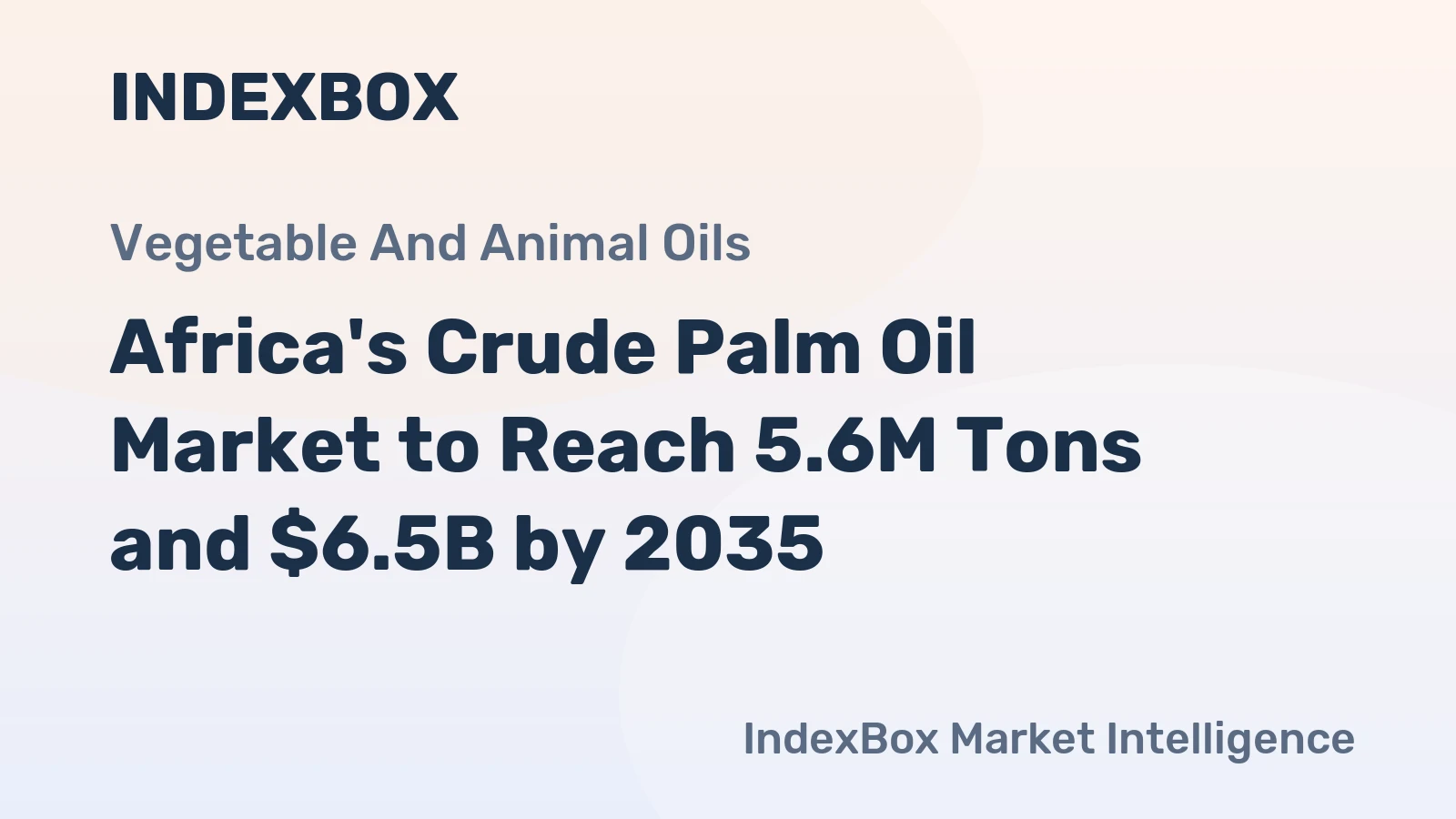 Africa's Crude Palm Oil Market to Reach 5.6M Tons and $6.5B by 2035