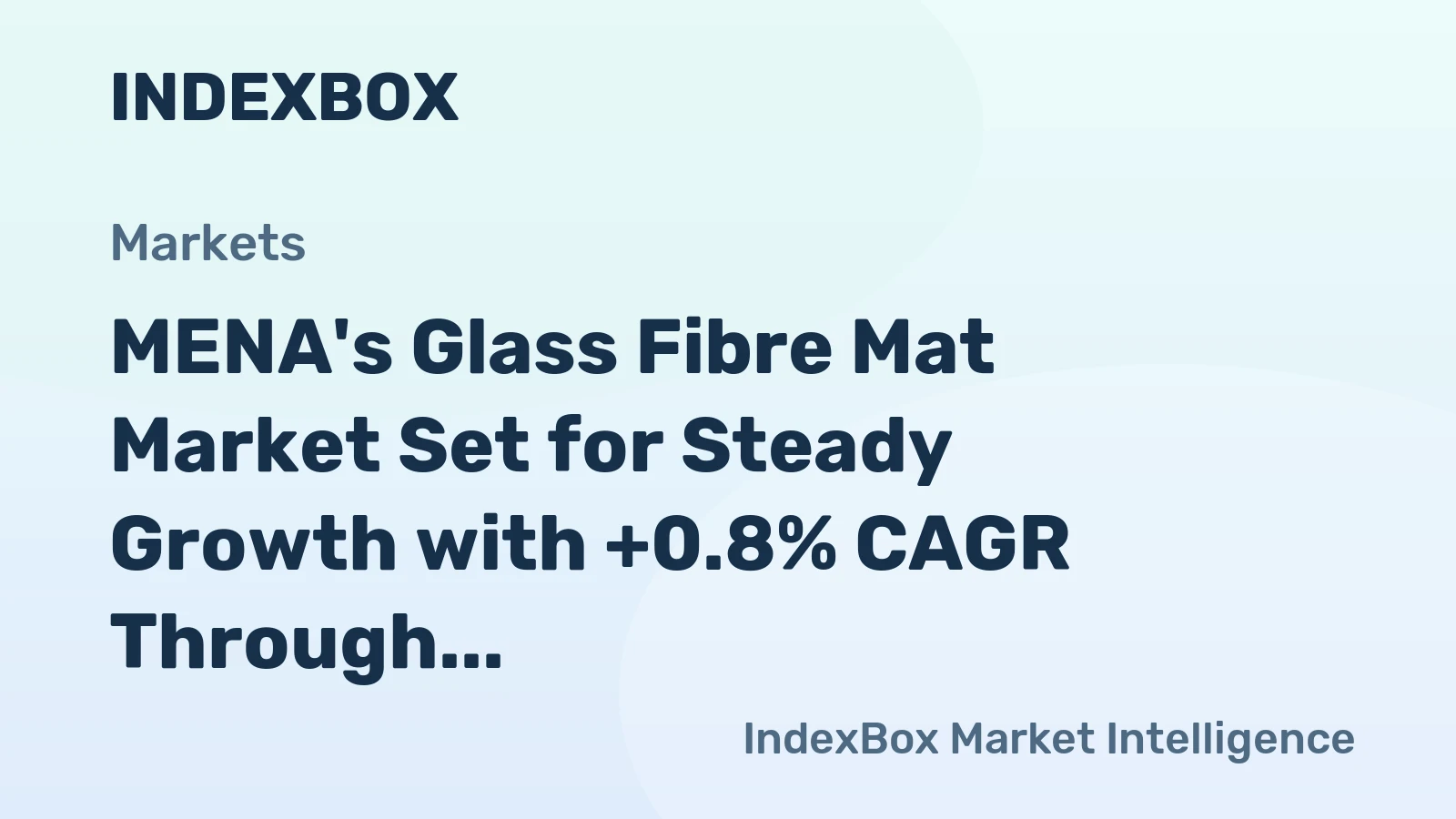 MENA's Glass Fibre Mat Market Set for Steady Growth with +0.8% CAGR Through 2035