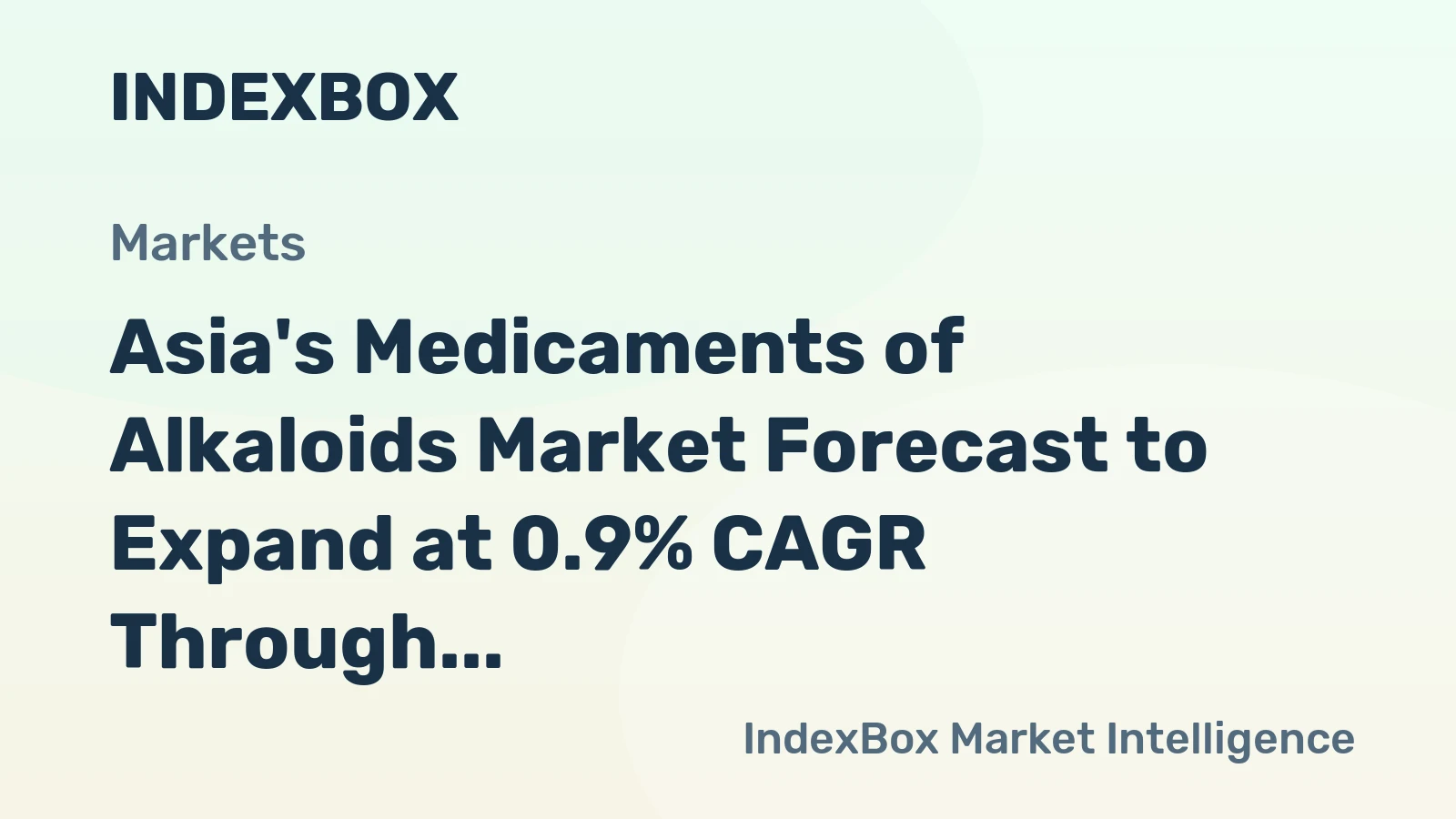 Asia's Medicaments of Alkaloids Market Forecast to Expand at 0.9% CAGR Through 2035