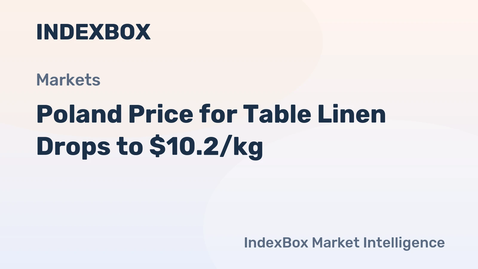Poland Price for Table Linen Drops to $10.2/kg