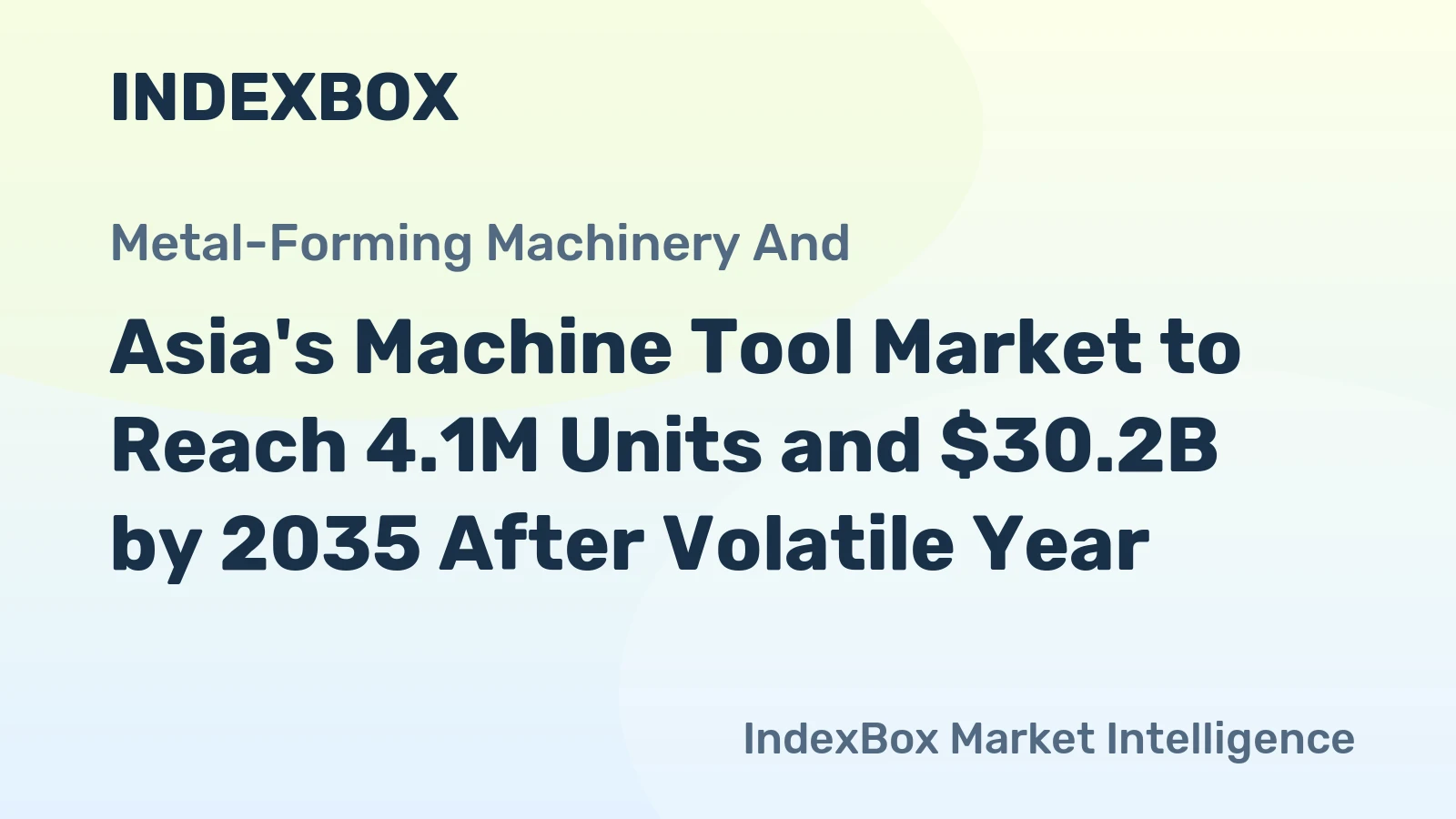 Asia's Machine Tool Market to Reach 4.1M Units and $30.2B by 2035 After Volatile Year