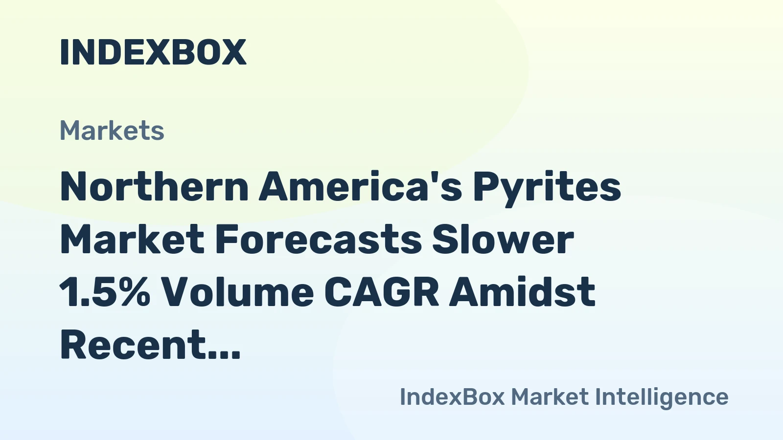 Northern America's Pyrites Market Forecasts Slower 1.5% Volume CAGR Amidst Recent Volatility