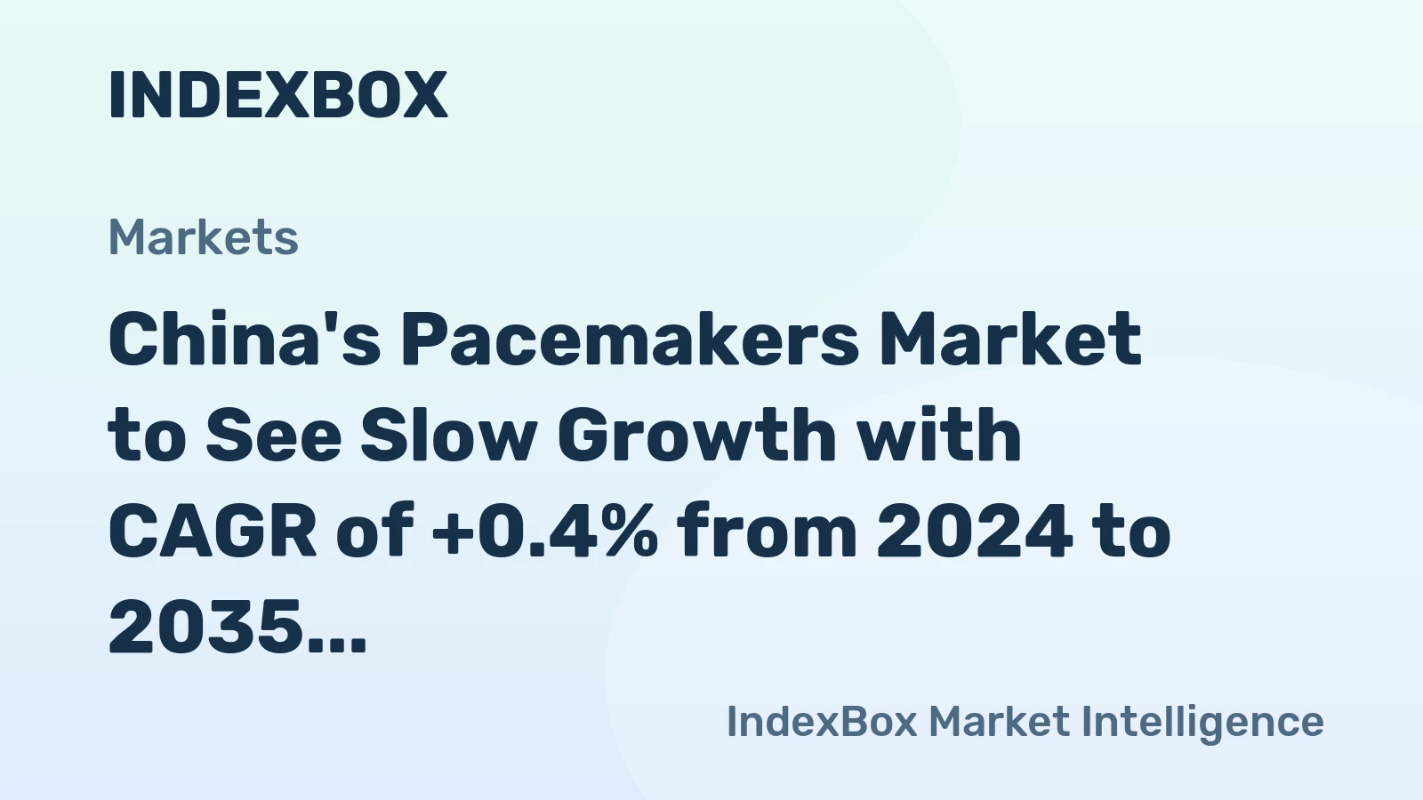 China's Pacemakers Market to See Slow Growth with CAGR of +0.4% from 2024 to 2035