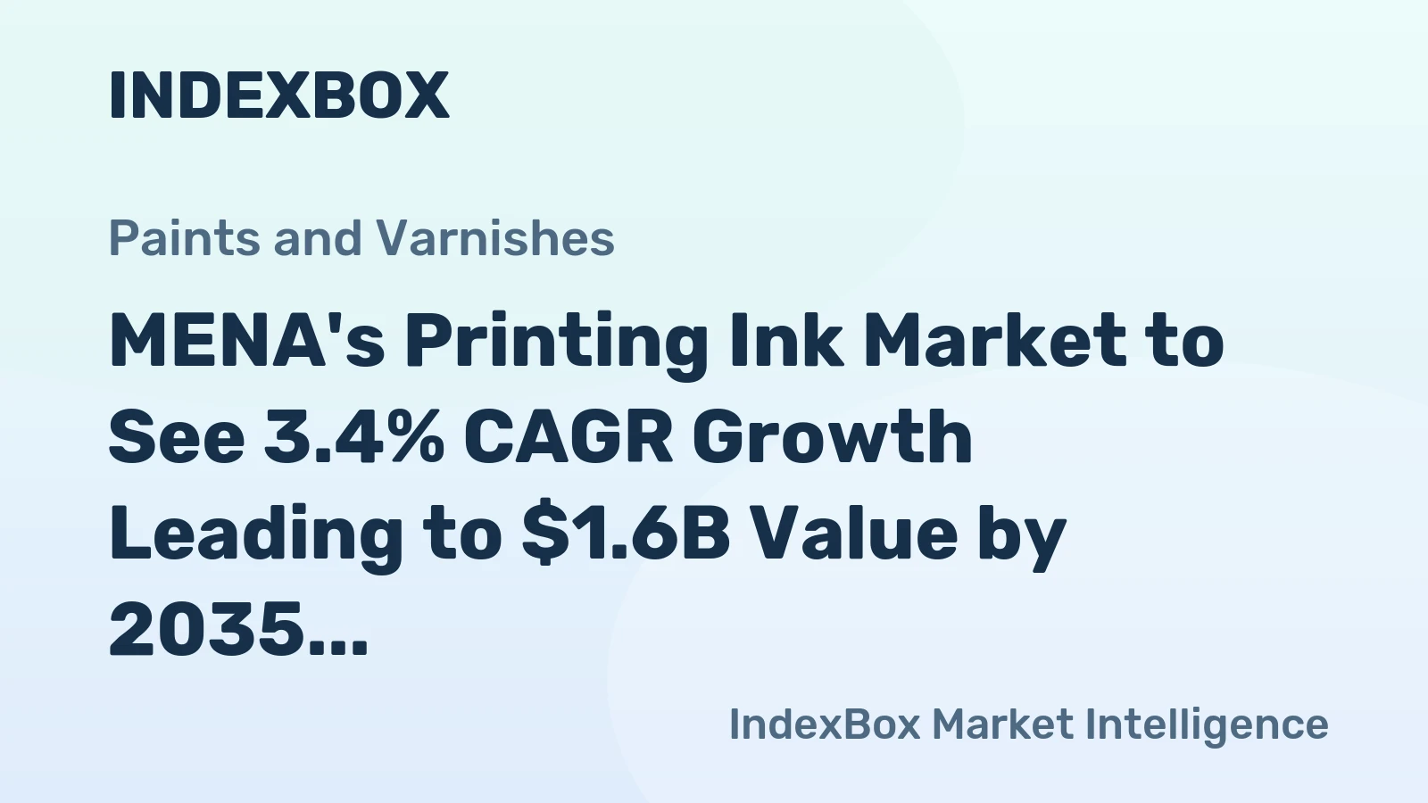 MENA's Printing Ink Market to See 3.4% CAGR Growth Leading to $1.6B Value by 2035